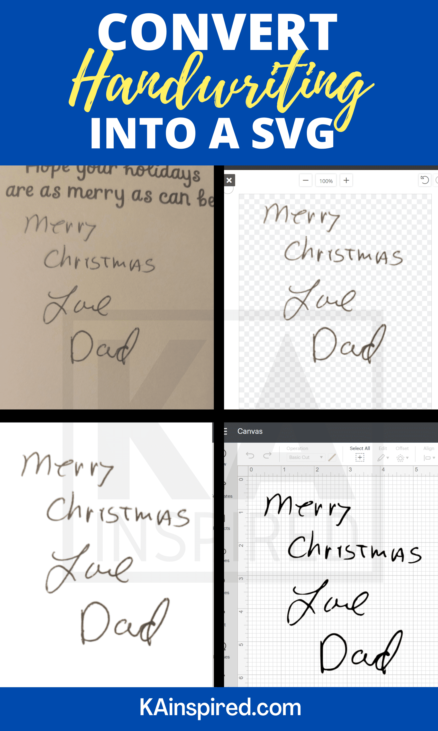 HOW TO TURN HANDWRITING INTO A CUT FILE KAinspired