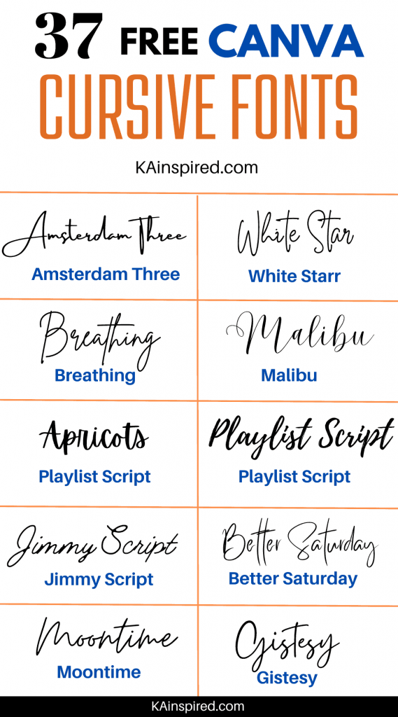 BEST FREE CANVA CURSIVE FONTS - KAinspired BEST FREE CANVA CURSIVE FONTS - KAinspired